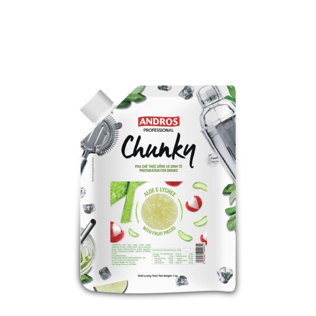 ANDROS FRUIT CHUNKY, ALOE LYCHEE - Boncafe (Thailand)